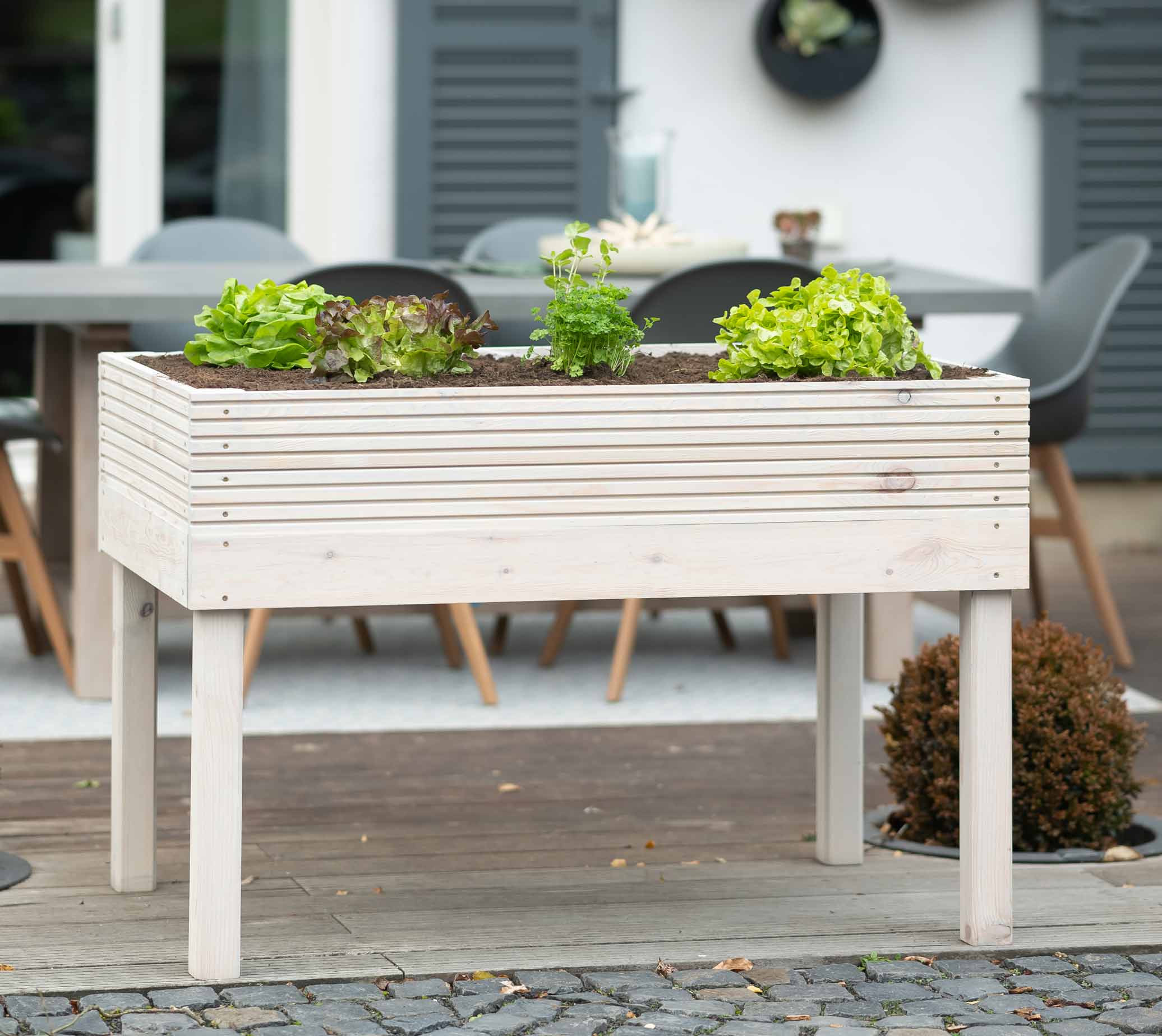 Westmann Holz Hochbeet Frieda | Grau | 119x75x79 cm mygardenhome