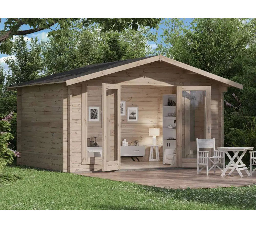 Alpholz Holz Gartenhaus Mirko Modern | Natur | 350x400x245 cm mygardenhome