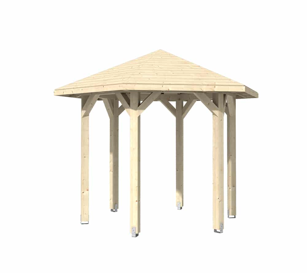 Skan Holz Holz Pavillon 6-Eck Nancy 1 | Natur | 312x360x210 cm mygardenhome
