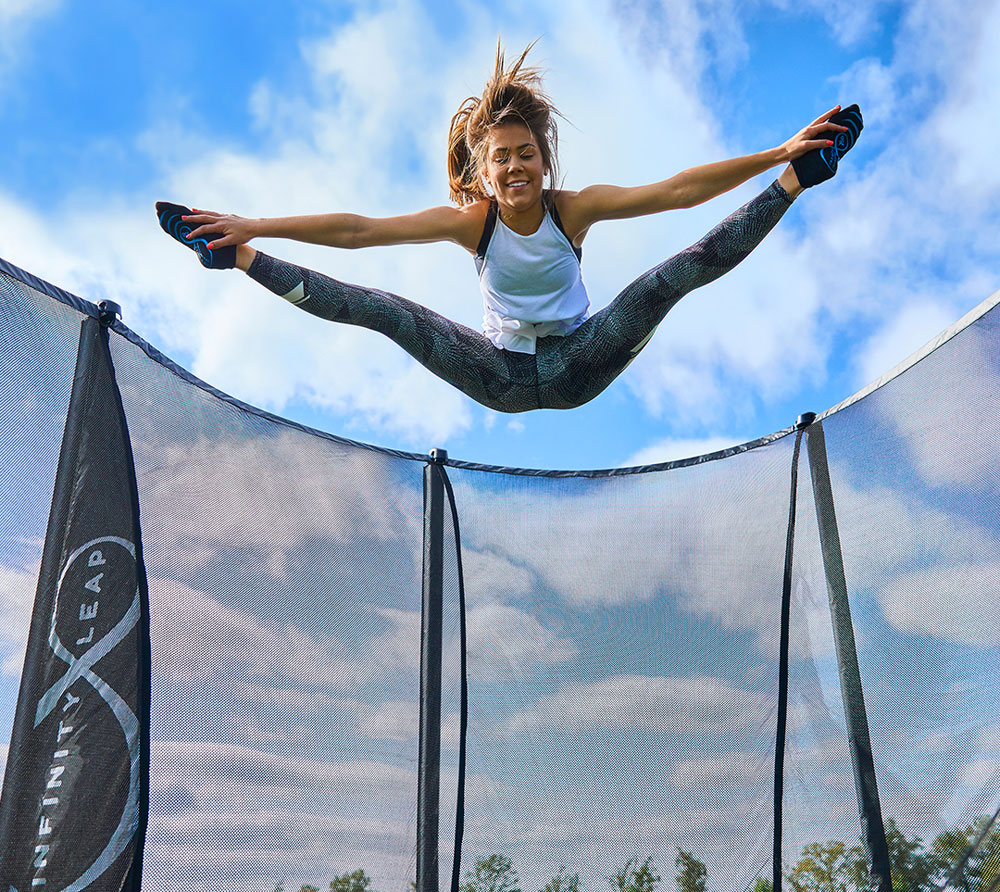 TP Toys Stahl Trampolin Infinity | inkl. Sicherheitsnetz | Schwarz/Blau ...