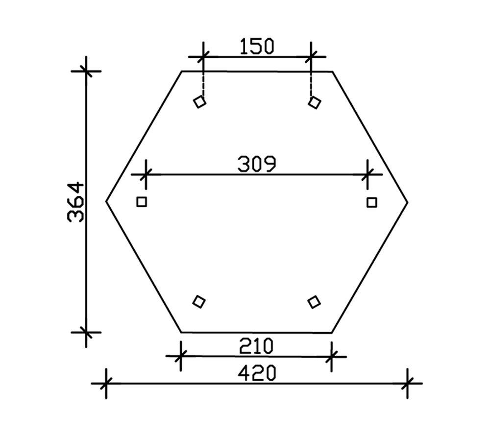 Skan Holz Holz Pavillon 6-Eck Nancy 2 | Natur | 364x420x210 cm mygardenhome