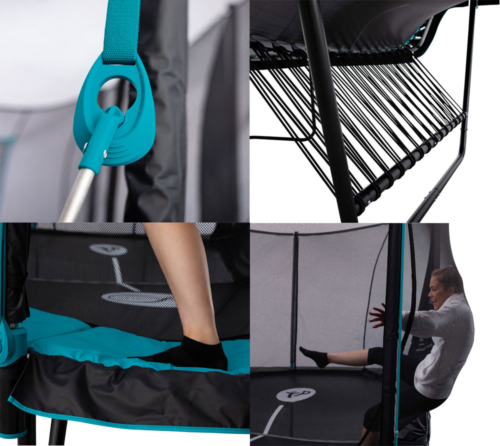 TP Toys Stahl Trampolin Infinity | inkl. Sicherheitsnetz | Schwarz/Blau ...