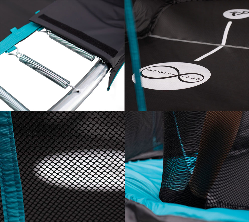 TP Toys Stahl Trampolin Infinity | inkl. Sicherheitsnetz | Schwarz/Blau ...